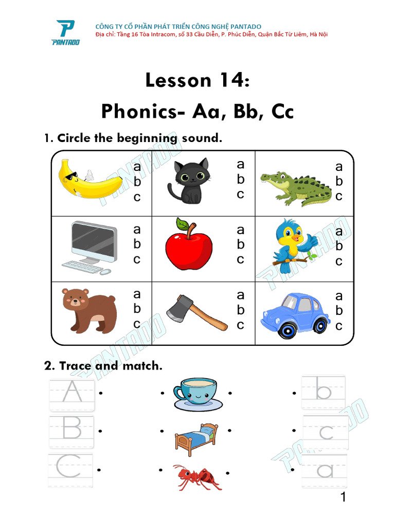 (HW) Lesson 14 - Phonics - Aa, BB, CC | PDF