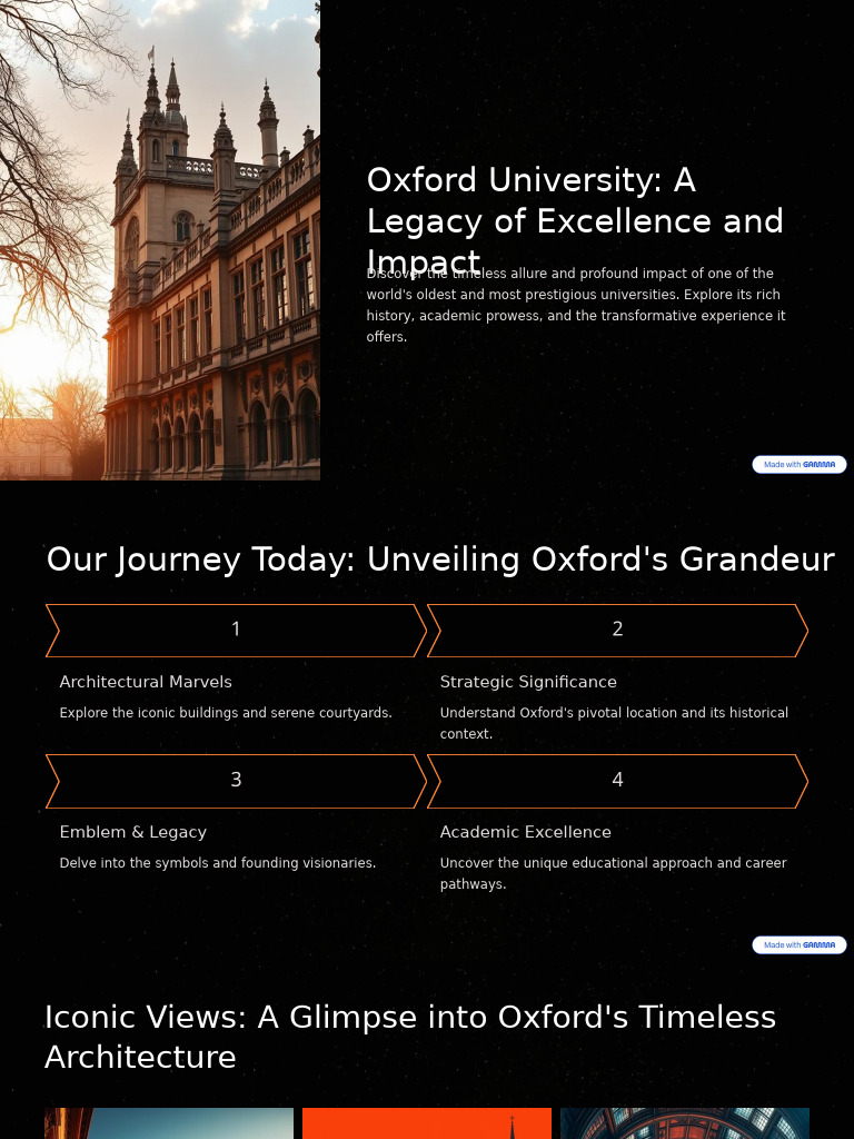 Oxford University A Legacy of Excellence and Impact | PDF | University ...