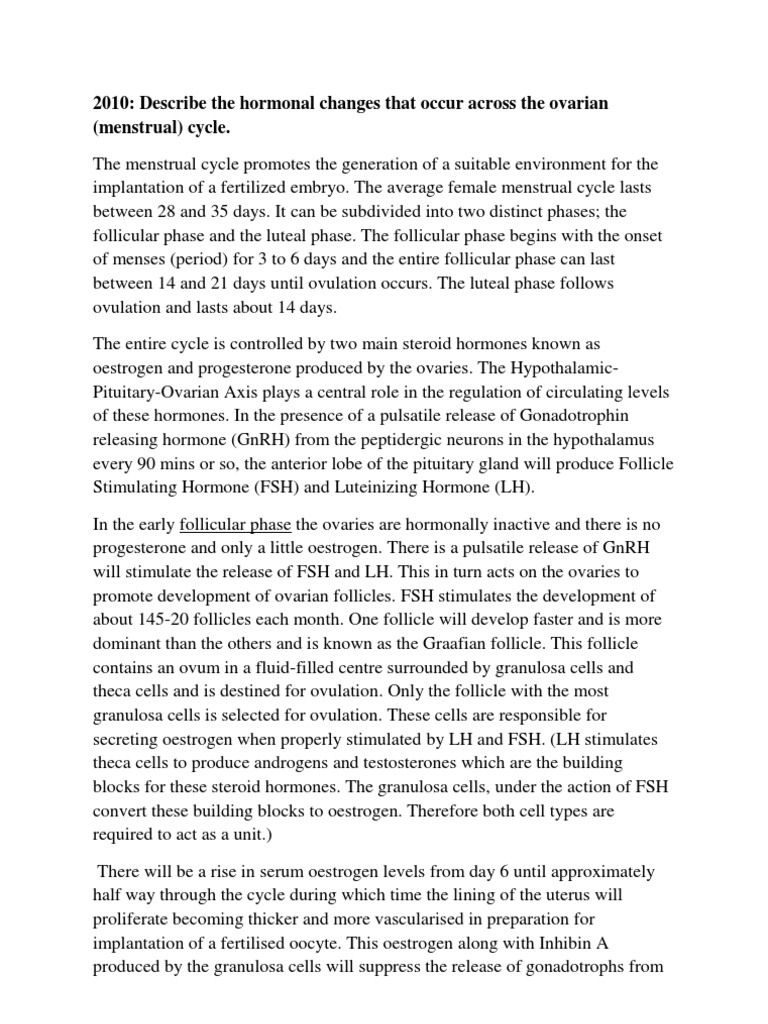Menstrual Cycle Hormones Pdf Luteinizing Hormone Menstrual Cycle