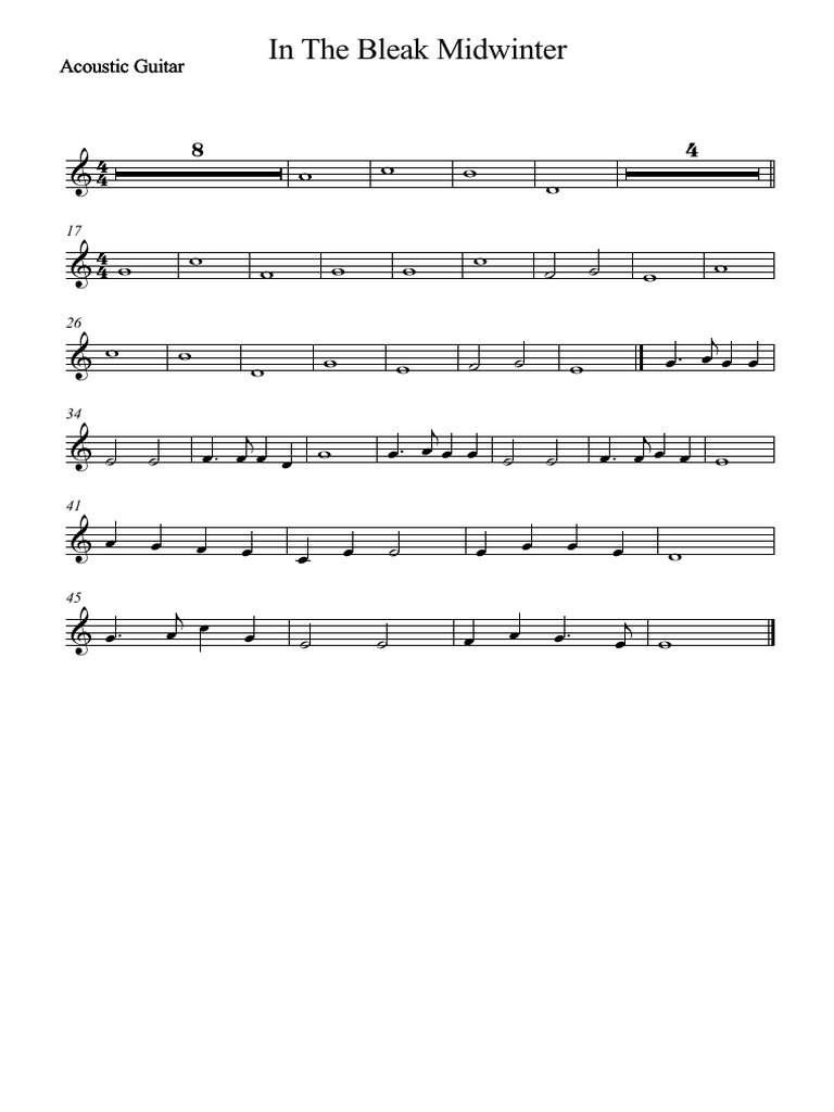 In The Bleak Midwinter Part 3 - Acoustic Guitar | PDF