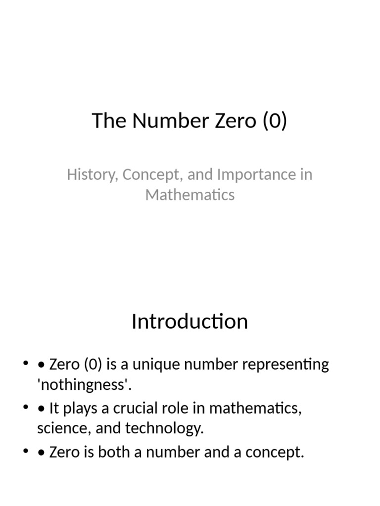 Zero in Mathematics | PDF
