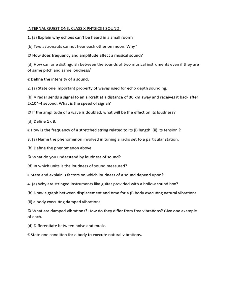 Class 10 Physics Internal Questions | PDF