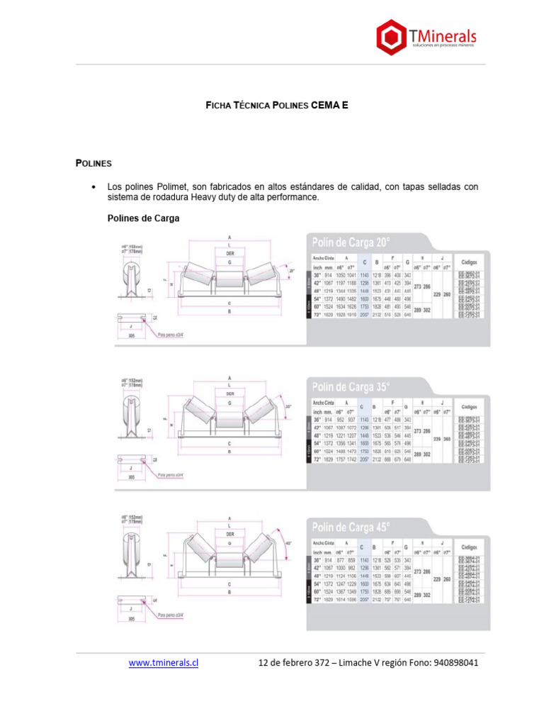 Ficha Polines CEMA E | PDF