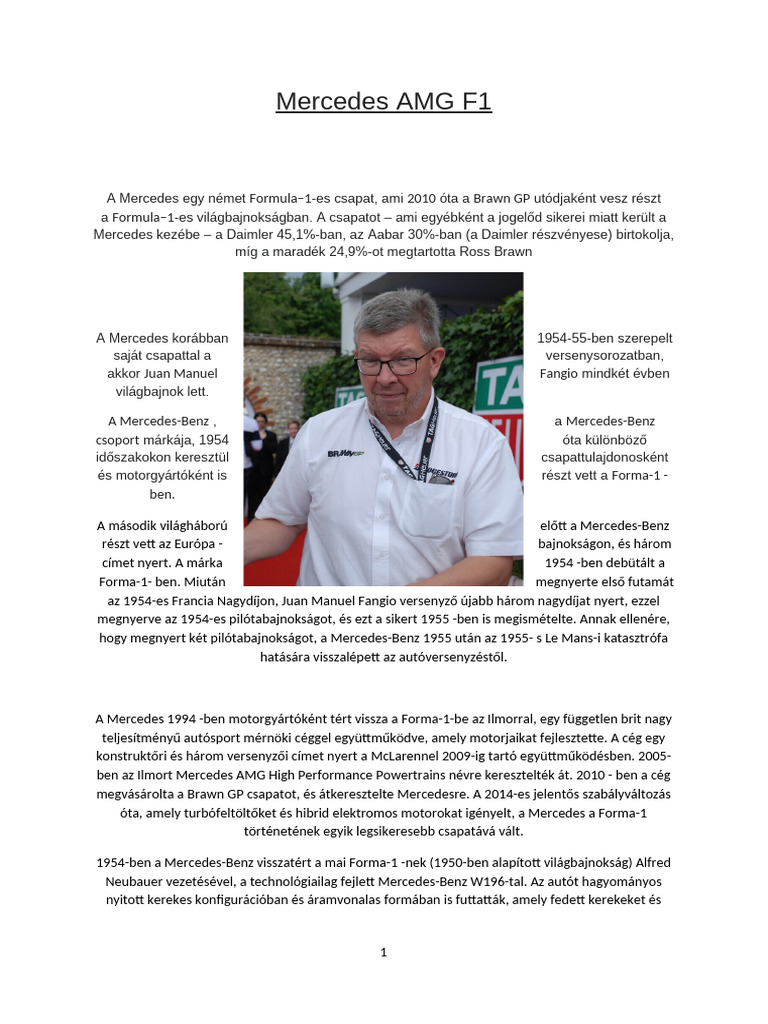 Mercedes AMG F1 | PDF