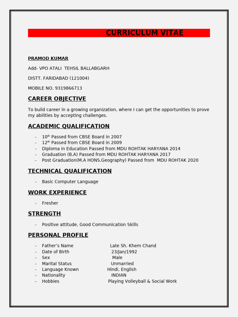 Pramod CV | PDF