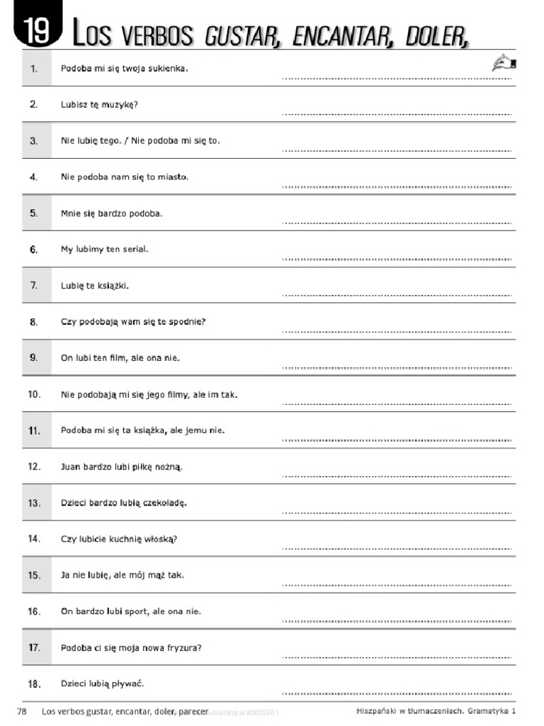 GUSTAR Frases para Traducir + Teoria | PDF