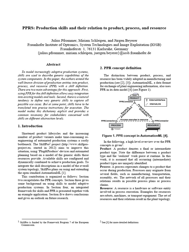 Production Skills And Their Relation To Ppr Pdf System Information