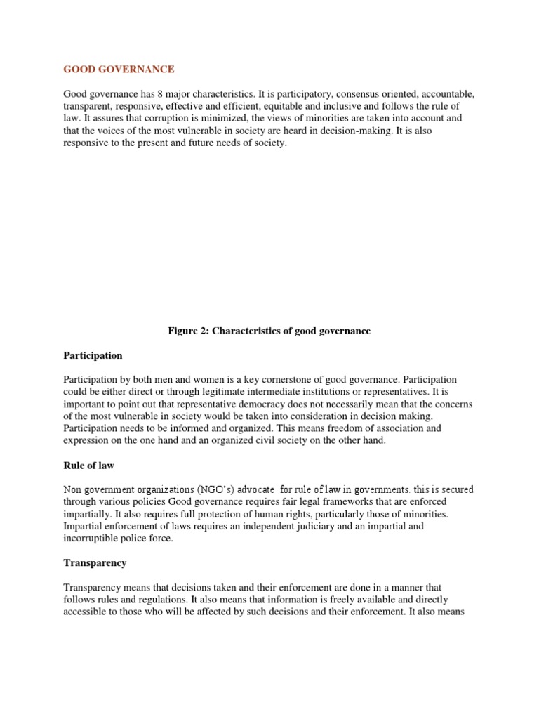 Good Governance | PDF | Good Governance | Governance
