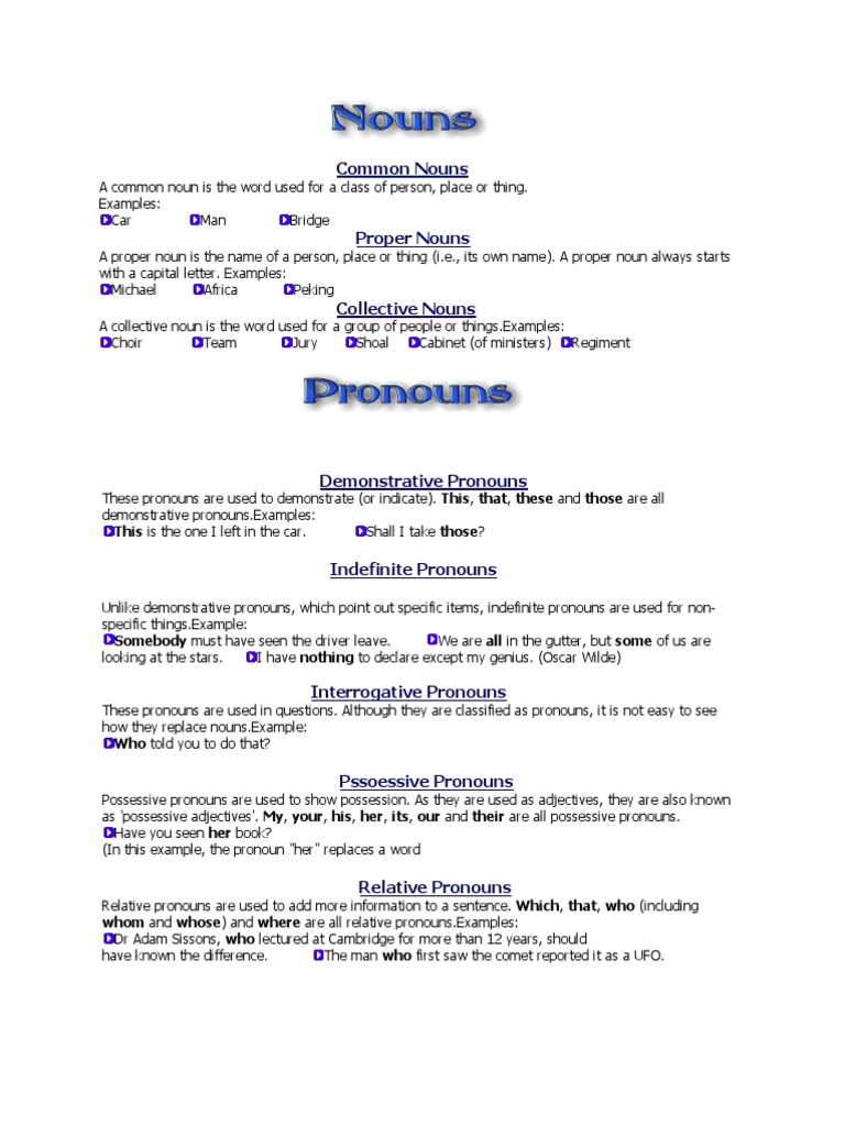 Types of Noun | PDF | Pronoun | Noun