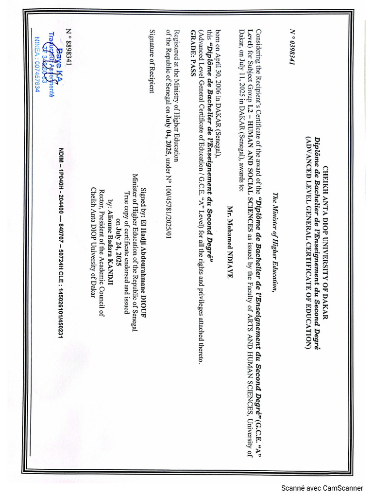 Translated Diploma Mohamed - Translated Diploma Mohamed | PDF