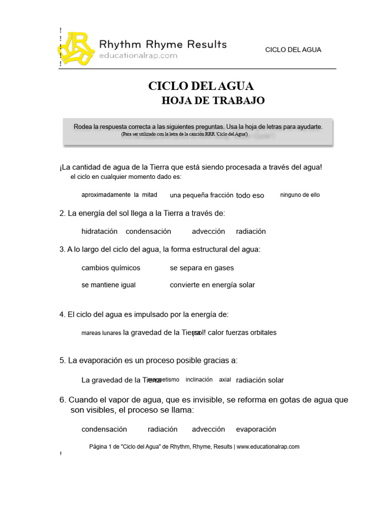 Guía del Ciclo del Agua para Imprimir | PDF | El ciclo del agua | Agua
