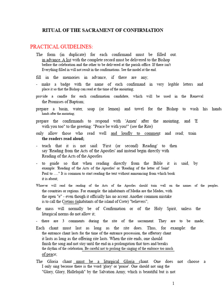 Guidelines for Confirmation Sacrament | PDF | Confirmation | Baptism