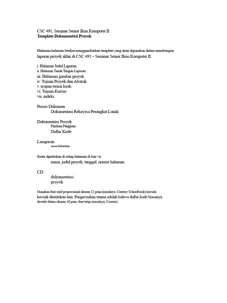 Template Dokumentasi Proyek | PDF