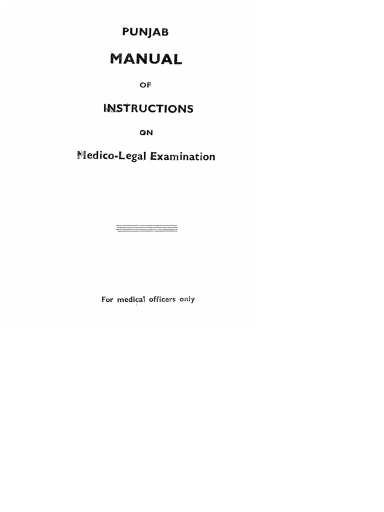 Podręcznik Medyczny Pendżab 1965 Medyczno-Prawny | PDF