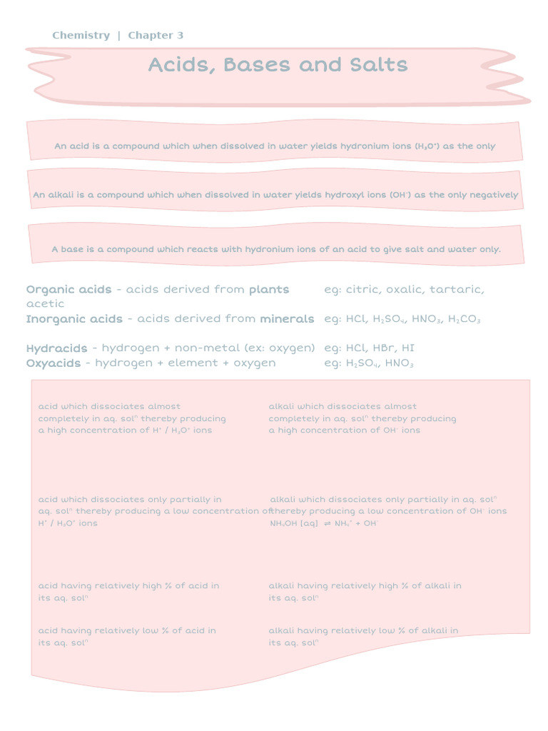 Types and Properties of Acids and Bases | PDF | Acid | Hydroxide