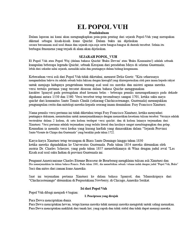 Popol Vuh | PDF