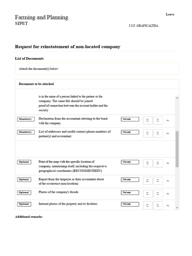 SIPET - Request For Reestablishment of Non-Located Company 02 | PDF