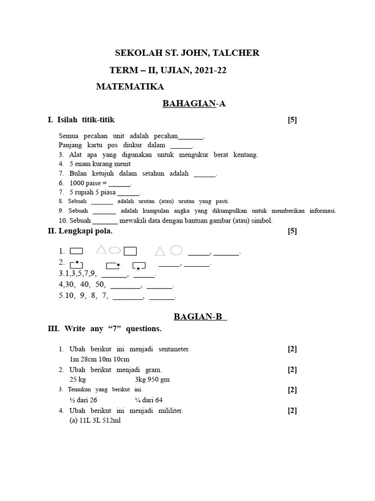 Pertanyaan matematika | PDF