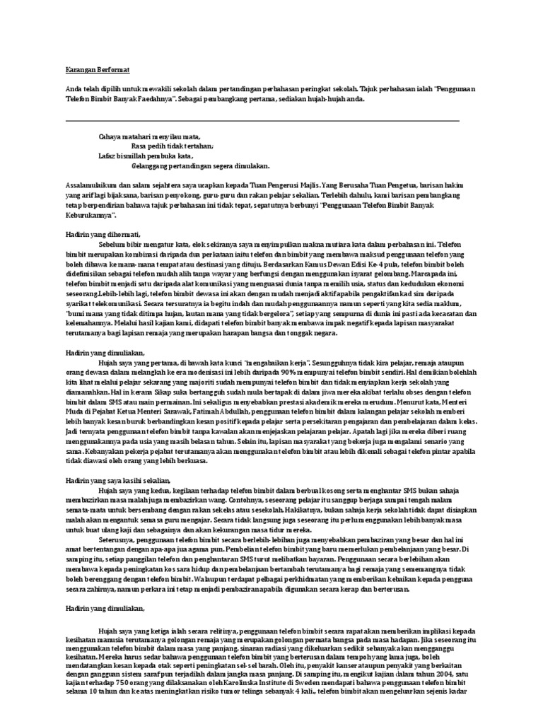Karangan Berformat-Perbahasan | PDF