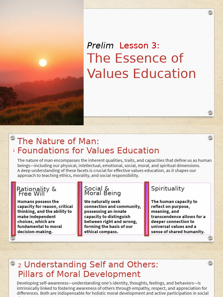 Prelim Lesson 3 | PDF | Value (Ethics) | Virtue