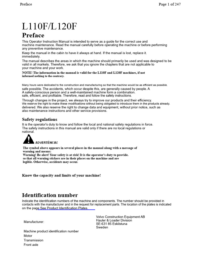 Operation Manual L120F-L110F | PDF | Electromagnetic Compatibility | Brake