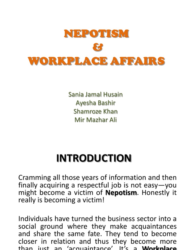 Nepotism and Workplace Affairs | PDF | Romance (Love) | Interpersonal ...