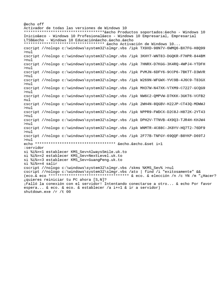 Activador para Windows 10 | PDF