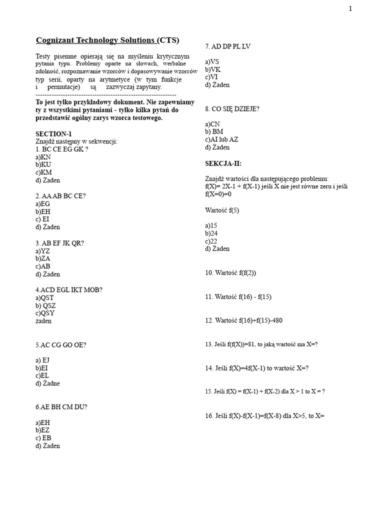 Pytania CTS | PDF