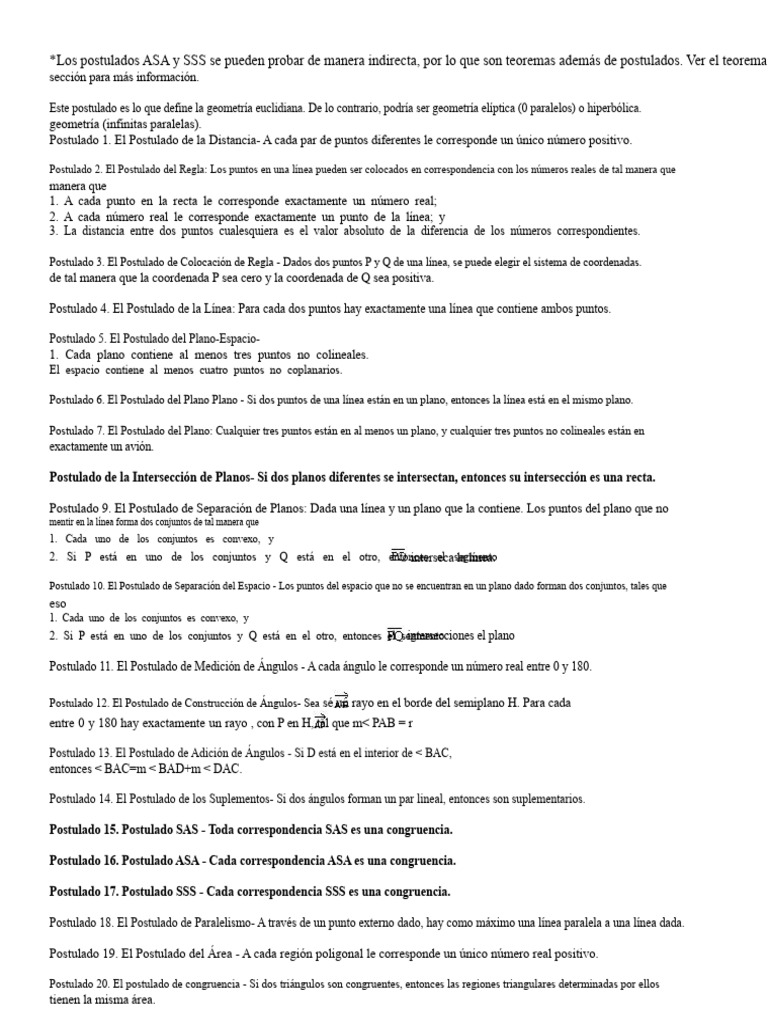 Postulados | PDF | Geometría | Geometría euclidiana