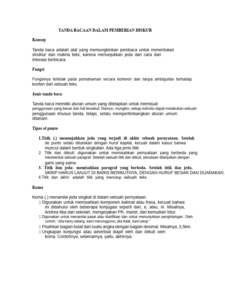 Panduan Tanda Baca dalam Diskur | PDF
