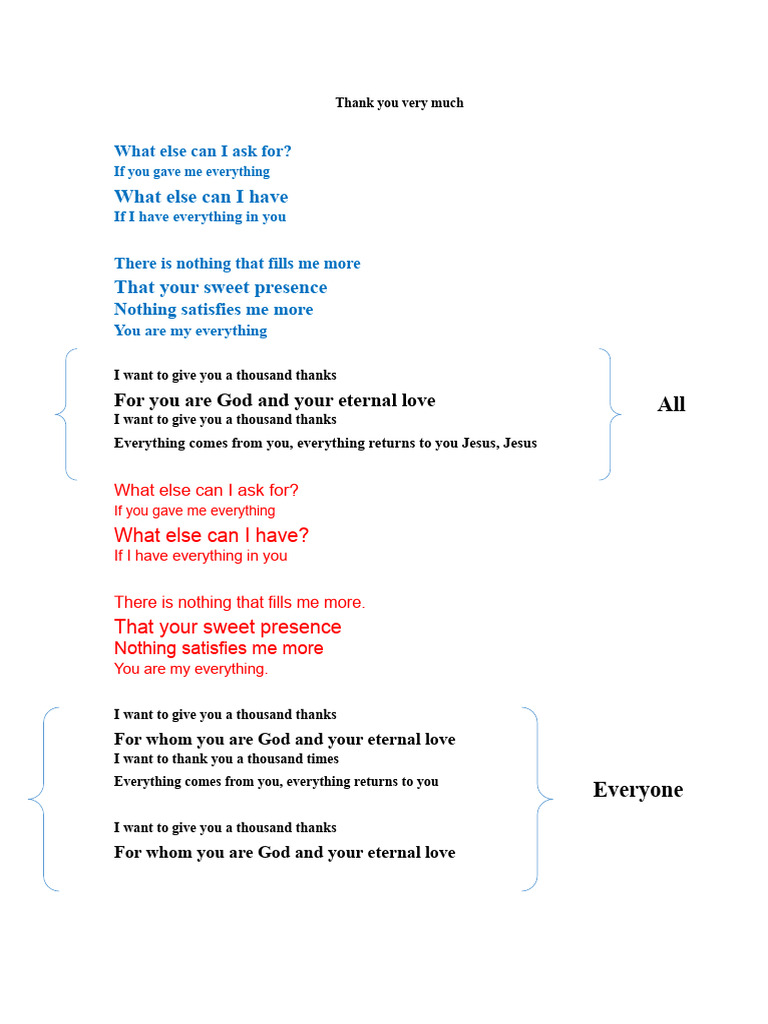 A Thousand Thanks | PDF