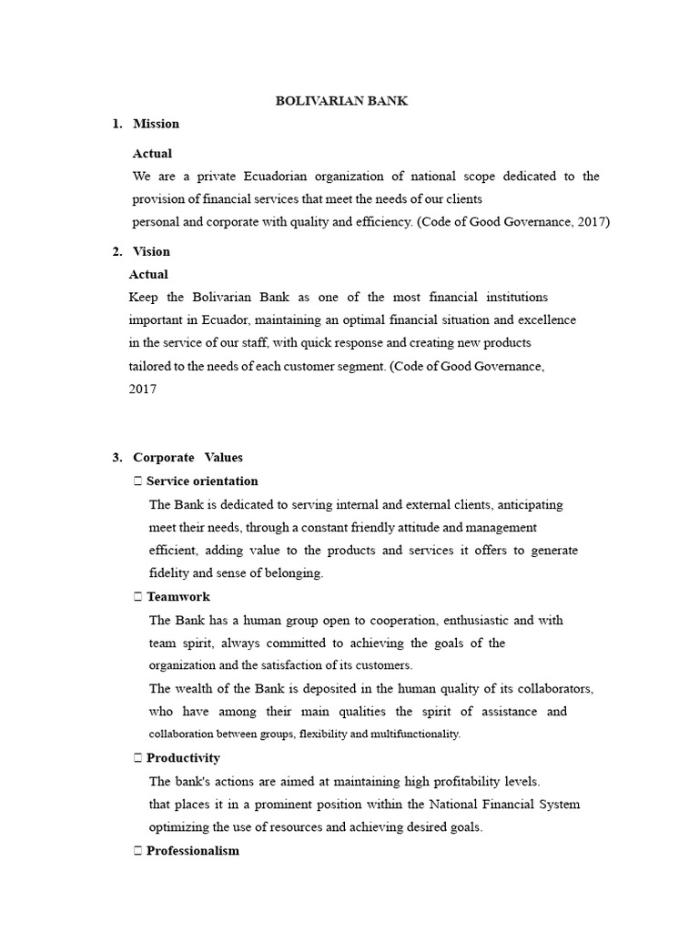 Bank-Bolivarian Strategic Plan | PDF | Banks | Governance