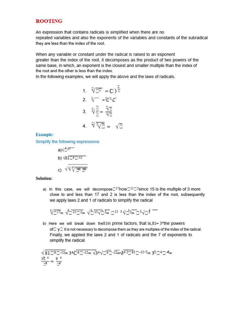 Radicalization and Rationalization | PDF | Square Root | Mathematical Analysis