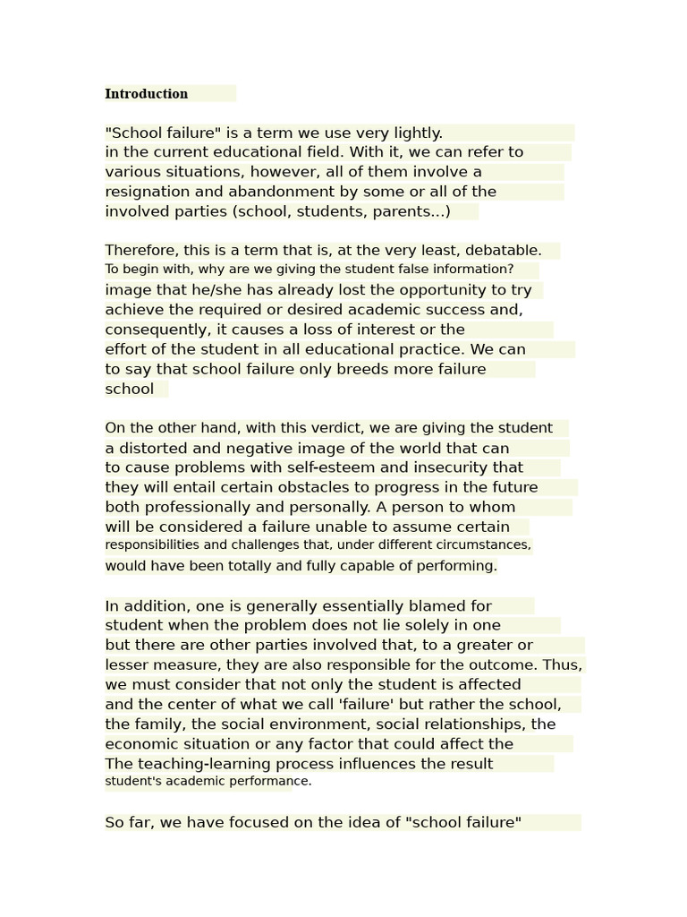 Understanding School Failure Factors | PDF | Dyslexia | Mental Disorder