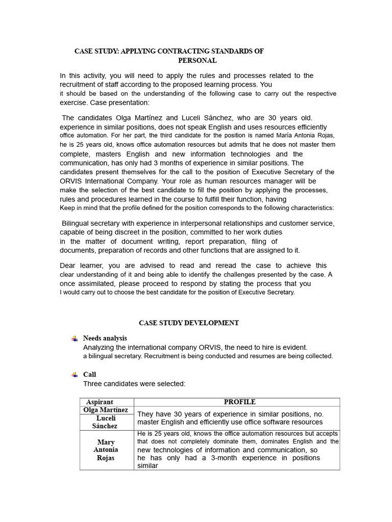 Executive Secretary Recruitment Case Study | PDF | Recruitment