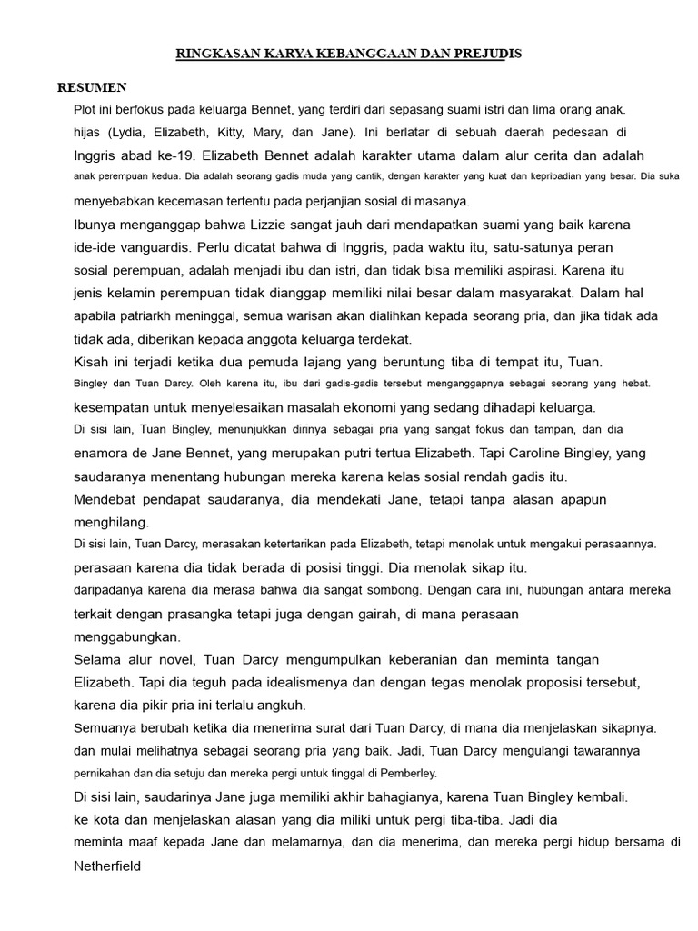Analisis Kebanggaan dan Prasangka Austen | PDF