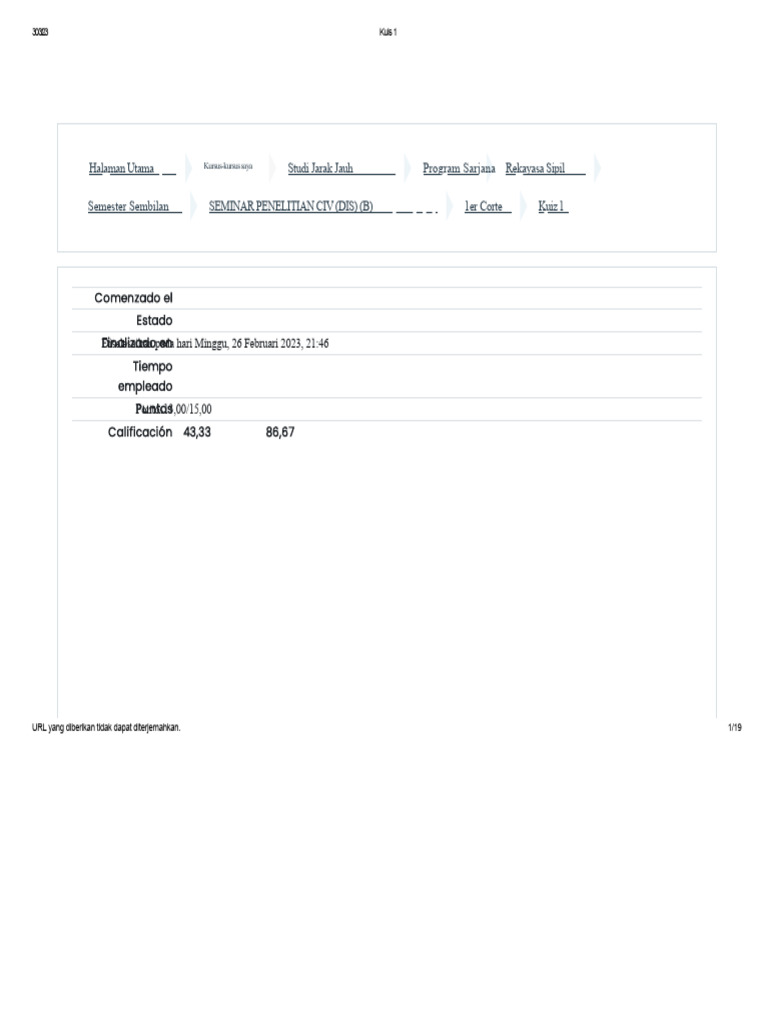 Kuis 1_ Tinjauan Upaya | PDF