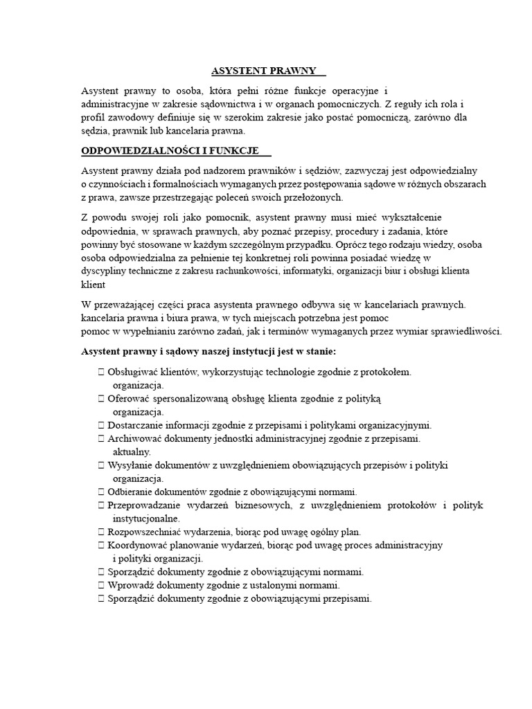 Asystent Prawny | PDF