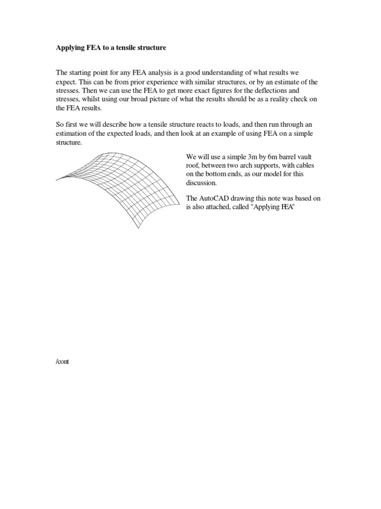 Applying FEA To A Tensile Structure | PDF