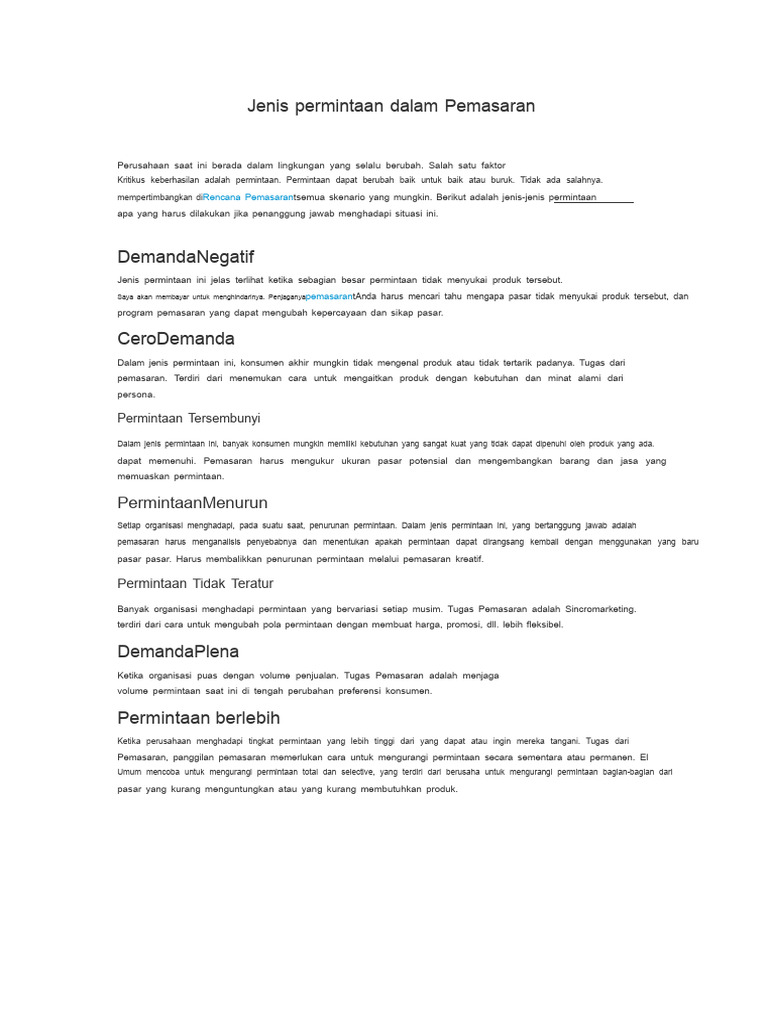 Jenis Permintaan | PDF