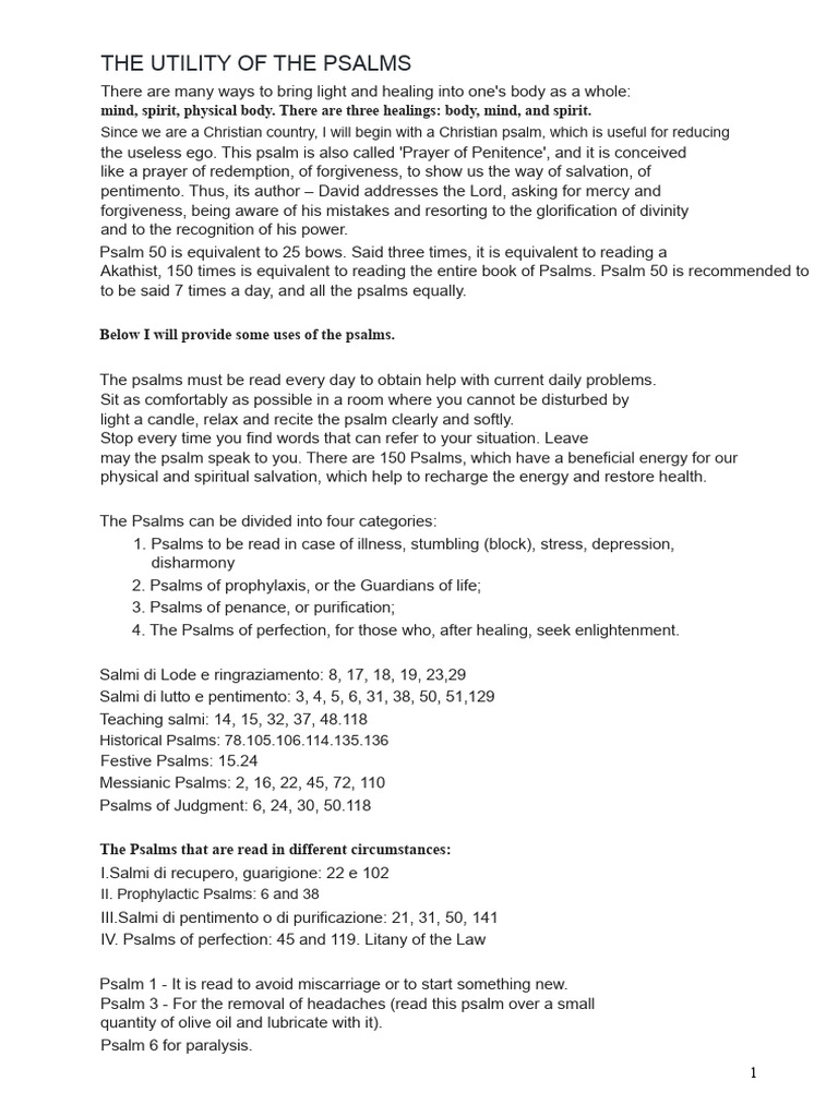 USE OF THE PSALMS | PDF | Angel | Kingship And Kingdom Of God