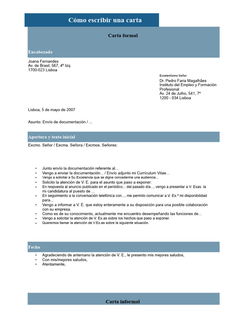 Carta Formal e Informal | PDF