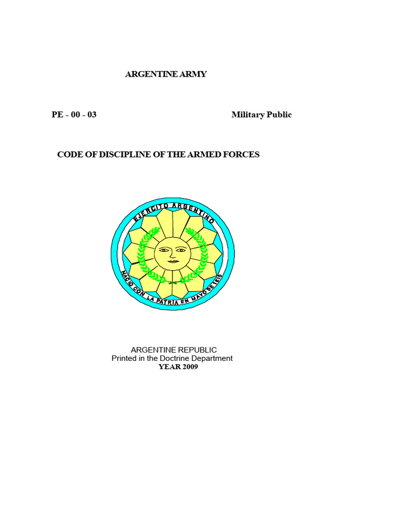 Argentine Military Discipline Code 2009 | PDF | Military Justice ...