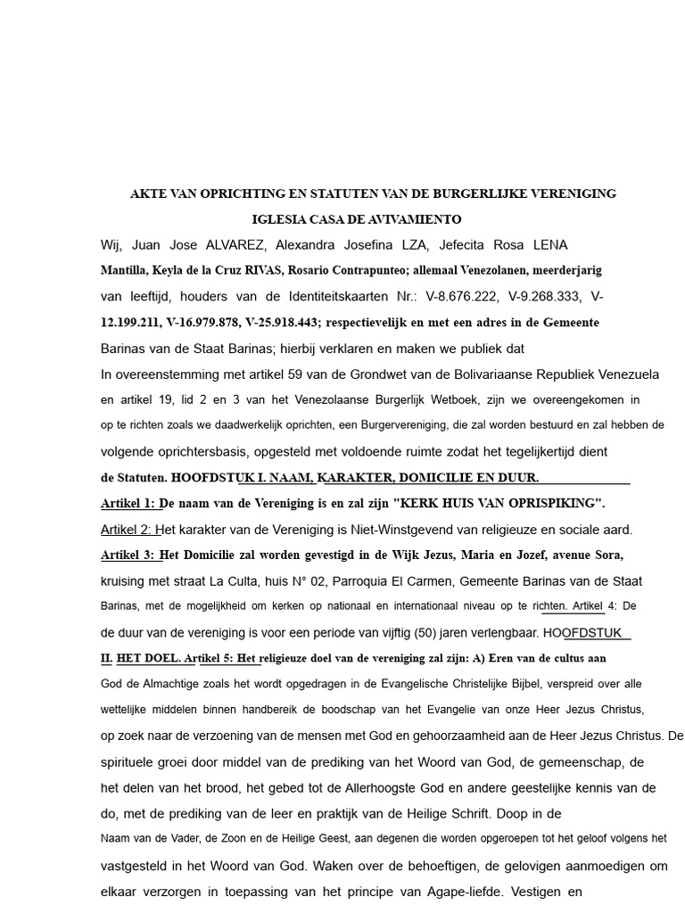 Model Akte Van Oprichting | PDF