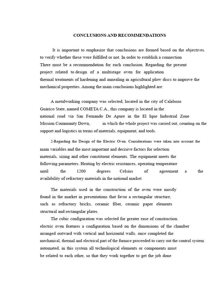 Conclusions and Recommendations | PDF | Air Conditioning | Mechanical Engineering