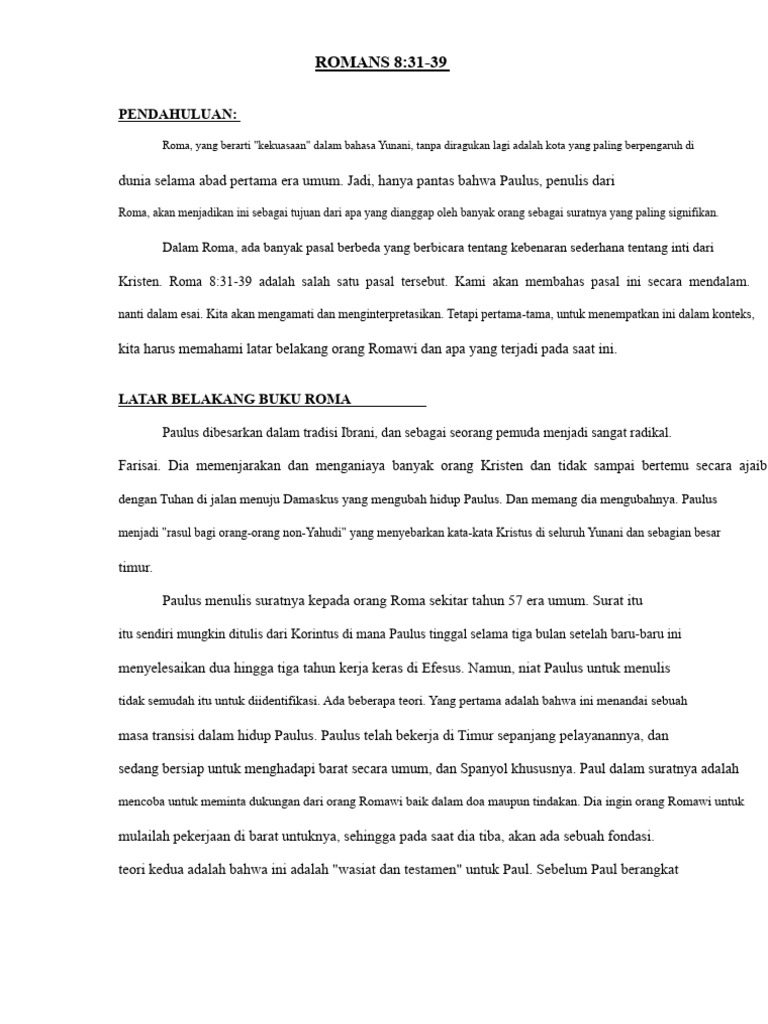 Latar Belakang Kitab Roma | PDF
