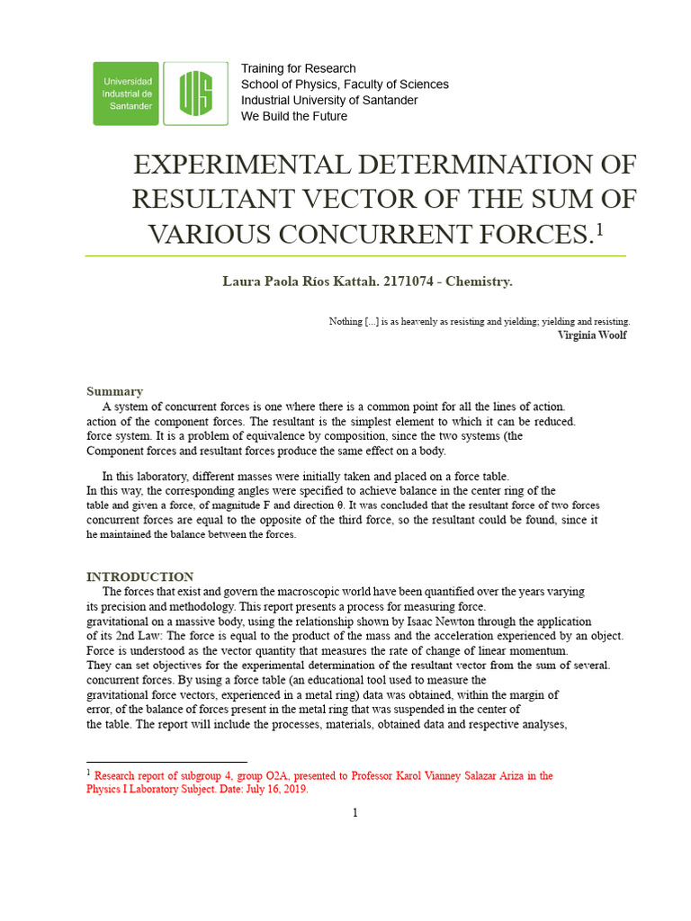 Resultant Vector of Concurrent Forces | PDF | Force | Euclidean Vector