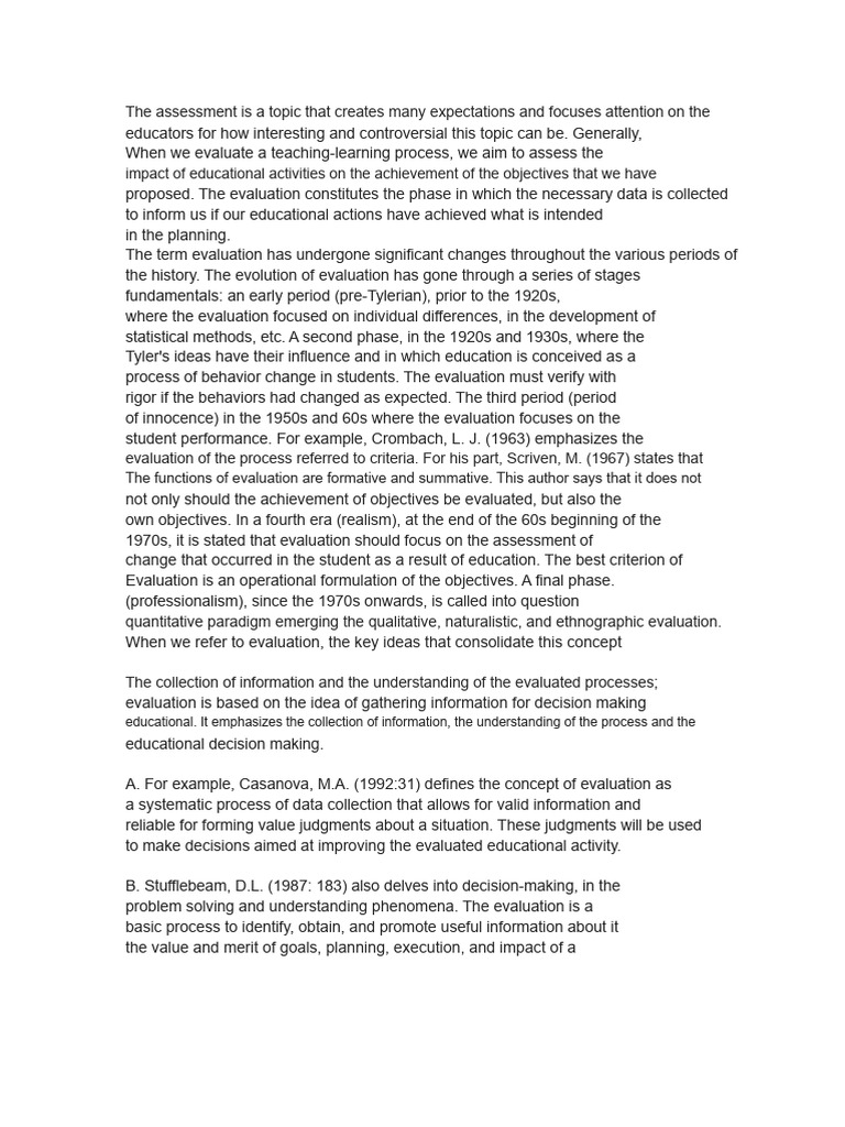 Evolution of Educational Assessment Methods | PDF | Evaluation ...