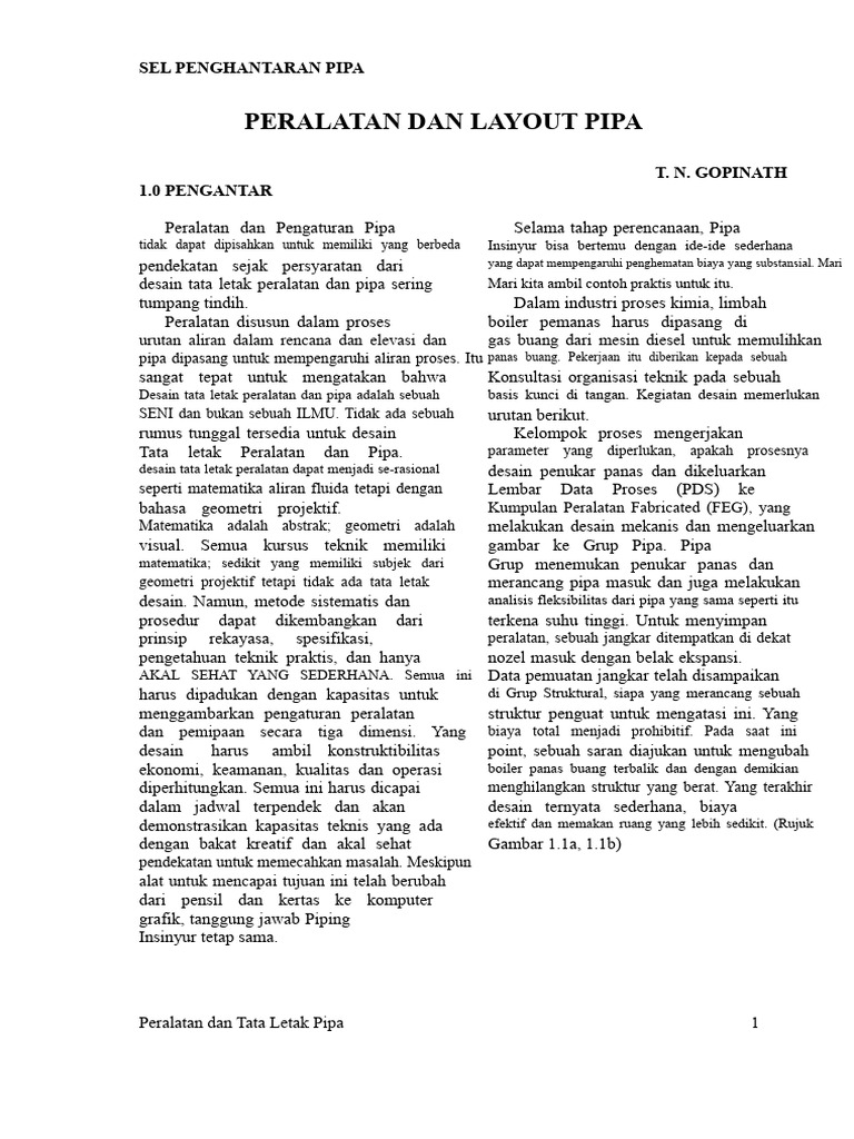 Tata Letak Peralatan dan Pipa | PDF