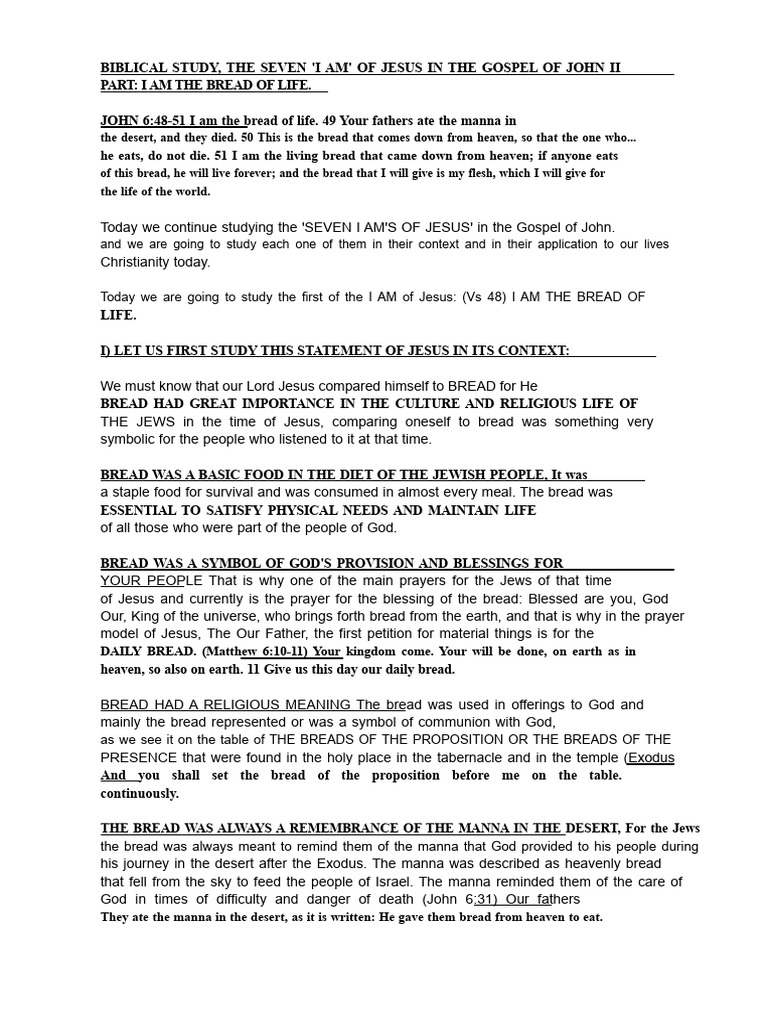 Biblical Study The Seven I Am of Jesus in The Gospel of John Part Ii ...